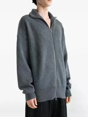 Extreme Cashmere Zip-up Long-sleeve Cashmere Cardigan - Grey