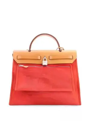 Hermès Herbag Zip Leather And Toile 31 Shoulder Bag