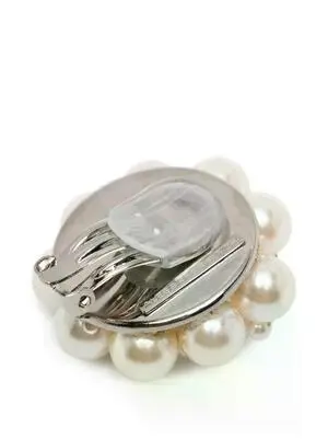Alessandra Rich Floral Embellished Faux Pearl Earrings
