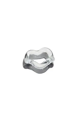 STUDIO CONCHITA Onda Glass Rings Set Of 2 - Blue