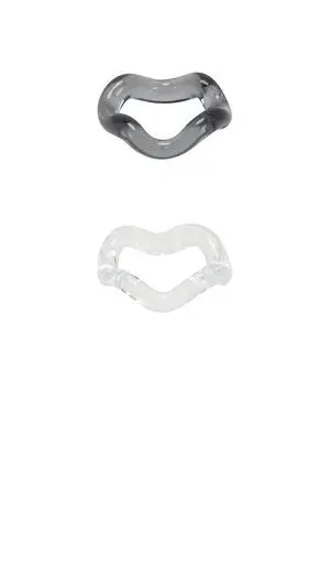 STUDIO CONCHITA Onda Glass Rings Set Of 2 - Blue