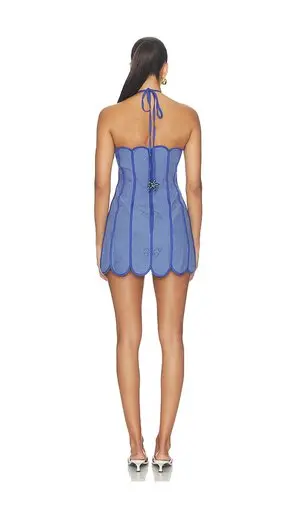 Azulu Halterneck Mini Dress With Eyelet Detailing