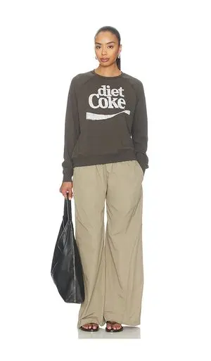 Junk Food Diet Coke Raglan Crewneck Fleece - Black