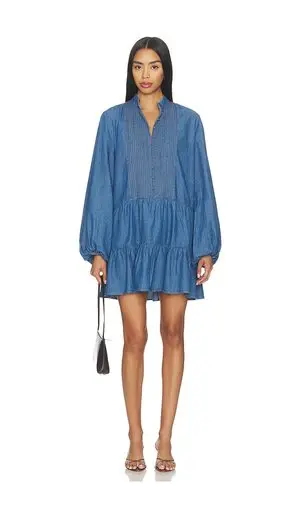 Bardot Antonia Chambray Mini Dress In . Also - Blue