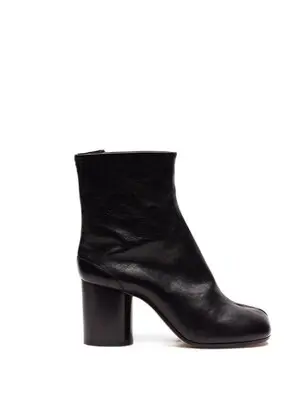 MAISON MARGIELA Tabi Leather Ankle Boots - Black
