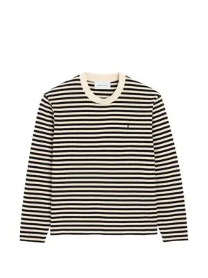 AMI Paris De Coeur Striped T-shirt - Black