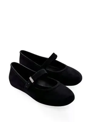 Melissa Soft Velvet-effect Buckle-fastening Ballet Flats