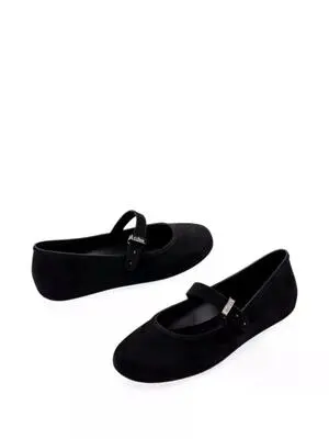 Melissa Soft Velvet-effect Buckle-fastening Ballet Flats
