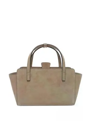 HIDESINS Small Flap Suede Tote Bag - Brown