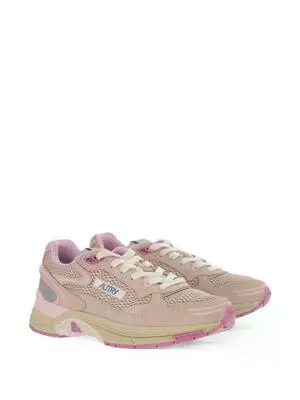 AUTRY Hyperway Sneakers In Phard Pink And Dolphin Suede And Mesh