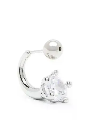 PANCONESI Nova Curved Crystal Earrings - Silver