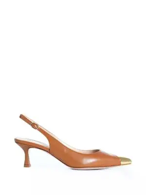 Roberto Festa Bonaire Metal-cap Slingback Pumps - Brown