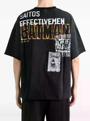 SAITOS Batman Graphic-print Patch-detail T-shirt