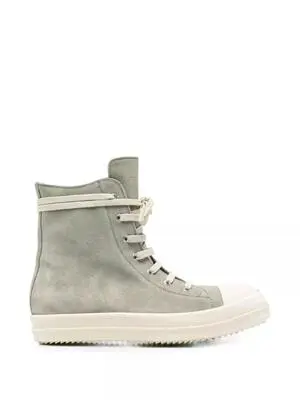 Rick Owens Lace-up Leather Sneakers - Grey