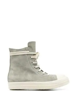 Rick Owens Lace-up Leather High-top Sneakers - Grey