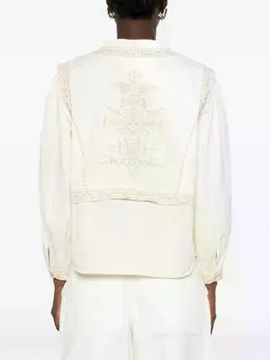 Ba&sh Embroidered Long-sleeve Blouse