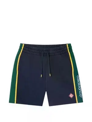 Casablanca Navy & Green Panelled Sweatshorts