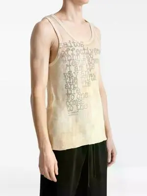 SAITOS Faded Effect Slogan Print Vest