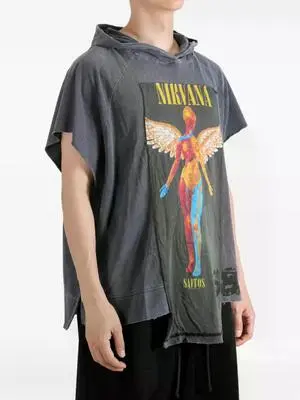 SAITOS Nirvana Graphic-print Short-sleeve Hoodie