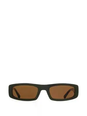 AMI Paris De Coeur Rectangle-frame Sunglasses - Green