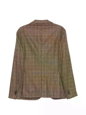 LUIGI BIANCHI MANTOVA Prince Of Wales Check Blazer - Brown