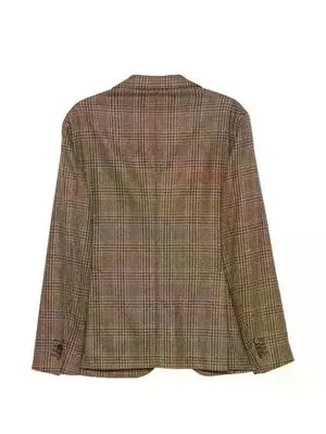 LUIGI BIANCHI MANTOVA Prince Of Wales Check Blazer - Brown