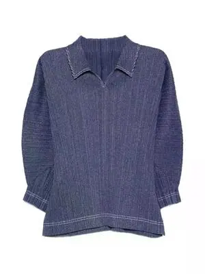 Issey Miyake V-neck T-shirt - Blue