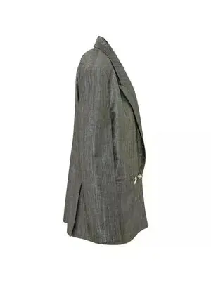 Pinko Double-breasted Cayman Jacket In Metal Wool With Jewel Buttons