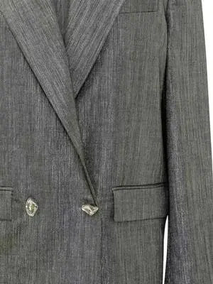 Pinko Double-breasted Cayman Jacket In Metal Wool With Jewel Buttons