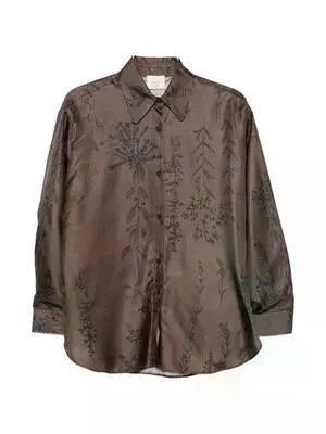 ALYSI Floral-print Silk Shirt