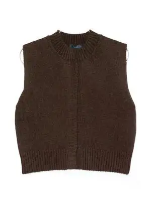 Soeur Ribbed-knit Sleeveless Sweater - Brown