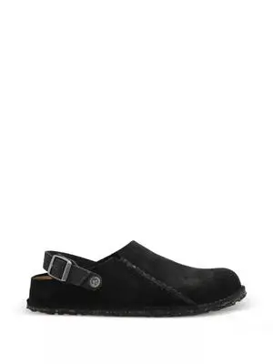BIRKENSTOCK Lutry Suede Flat Mules - Black