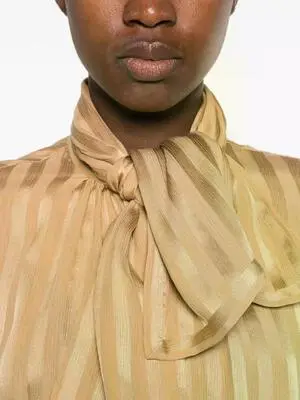 Saint Laurent Striped Pussy-bow Blouse