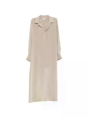 Max Mara Gambero Long-sleeve Midi Dress - Neutrals