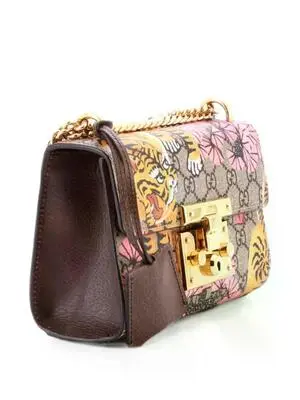 Gucci Padlock Bengal Print Gg Coated Canvas Shoulder Bag