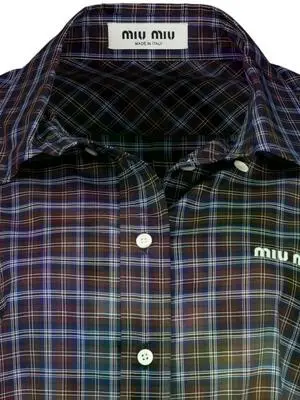 Miu Miu Check-print Cropped Shirt