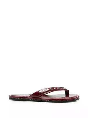 RIA MENORCA Stud-embellished Thong Sandals - Red