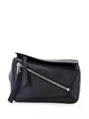Loewe Puzzle Bumbag Leather Mini Belt Bag - Black