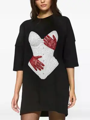 HAMZA Graphic-print Mini Dress