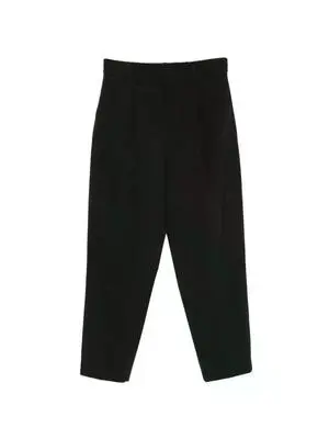 PT TORINO Pleated Tapered-leg Trousers - Black