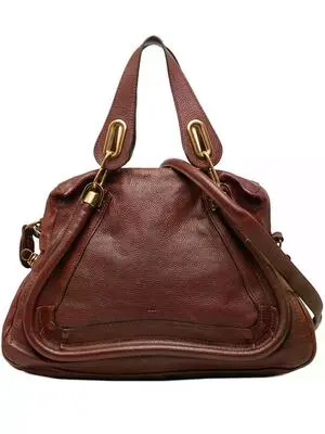 Chloé 2000-2026 Medium Leather Paraty Satchel - Brown