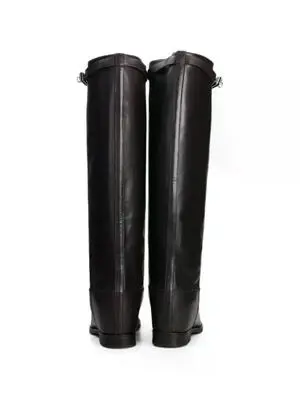 VIA ROMA 15 Buckled Leather Knee-high Boots
