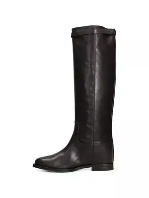 VIA ROMA 15 Buckled Leather Knee-high Boots