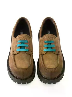 Prada Waxed Suede Lace-up Shoes