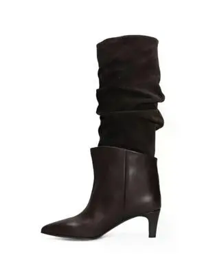 STRATEGIA SHOES Pointed-toe Slouchy Knee-high Boots