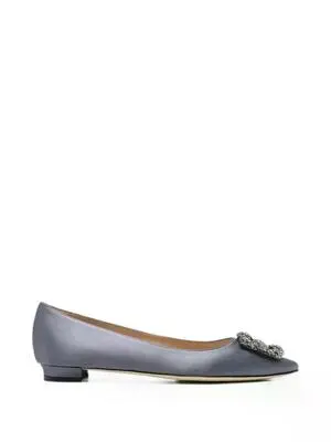 Manolo Blahnik Crystal-embellished Ballet Flats