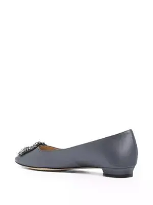 Manolo Blahnik Crystal-embellished Ballet Flats
