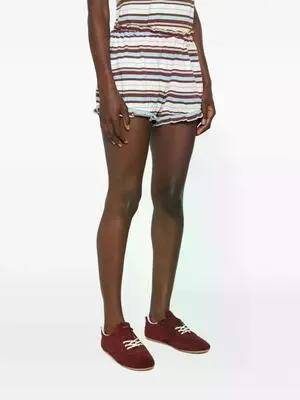 Posse Nadine Ruffled Striped Shorts
