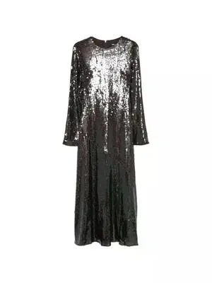 ROTATE BY BIRGER CHRISTENSEN Sequin Embellished Long Sleeve Maxi Dress - Black