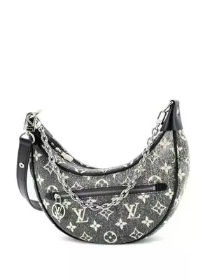 LOUIS VUITTON Monogram Jacquard Denim Hobo Bag - Black